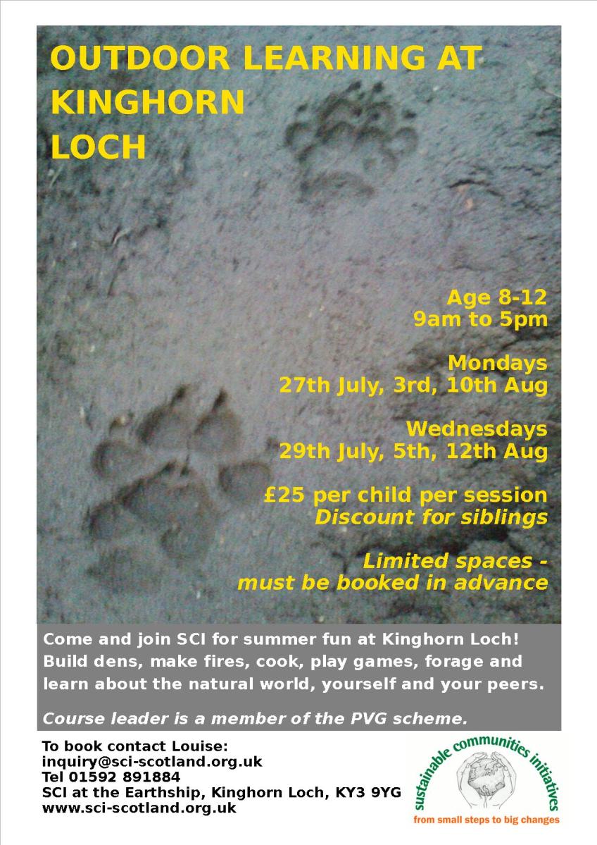 Outdoor learning for kids at Kinghorn Loch this summer